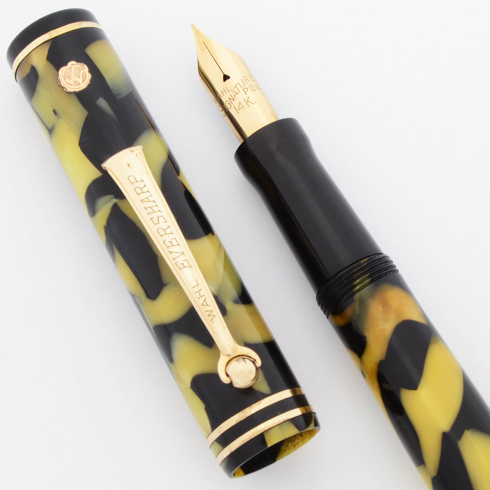 Wahl Signature Fountain Pen Set (1930s) - Black & Pearl w/GT, Lever ...