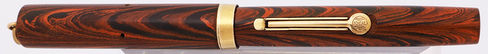Waterman 52 1/2 V Ring Top Fountain Pen (1920s) - Red Ripple w GT ...