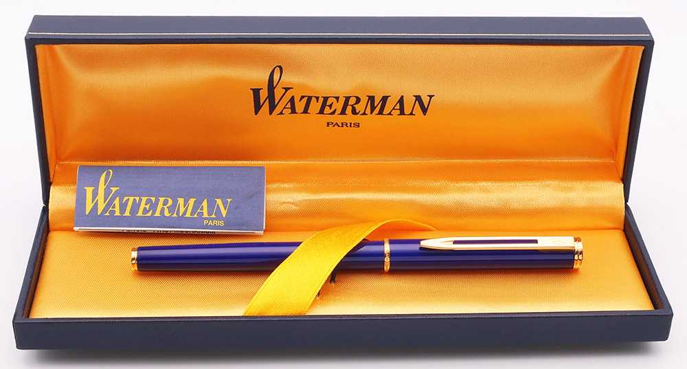 Waterman Executive Fountain Pen (1980s) - Blue Lacquer, Gold Trim ...