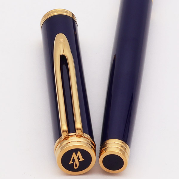 Waterman Gentleman Fountain Pen (1970s-80s) - Blue Lacquer, Gold Trim ...