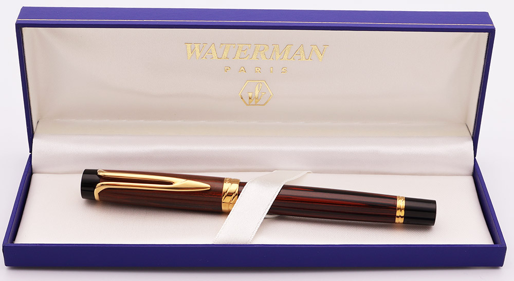 Waterman Liaison Fountain Pen (1990s) - Red & Black Woodgrain Ebonite ...
