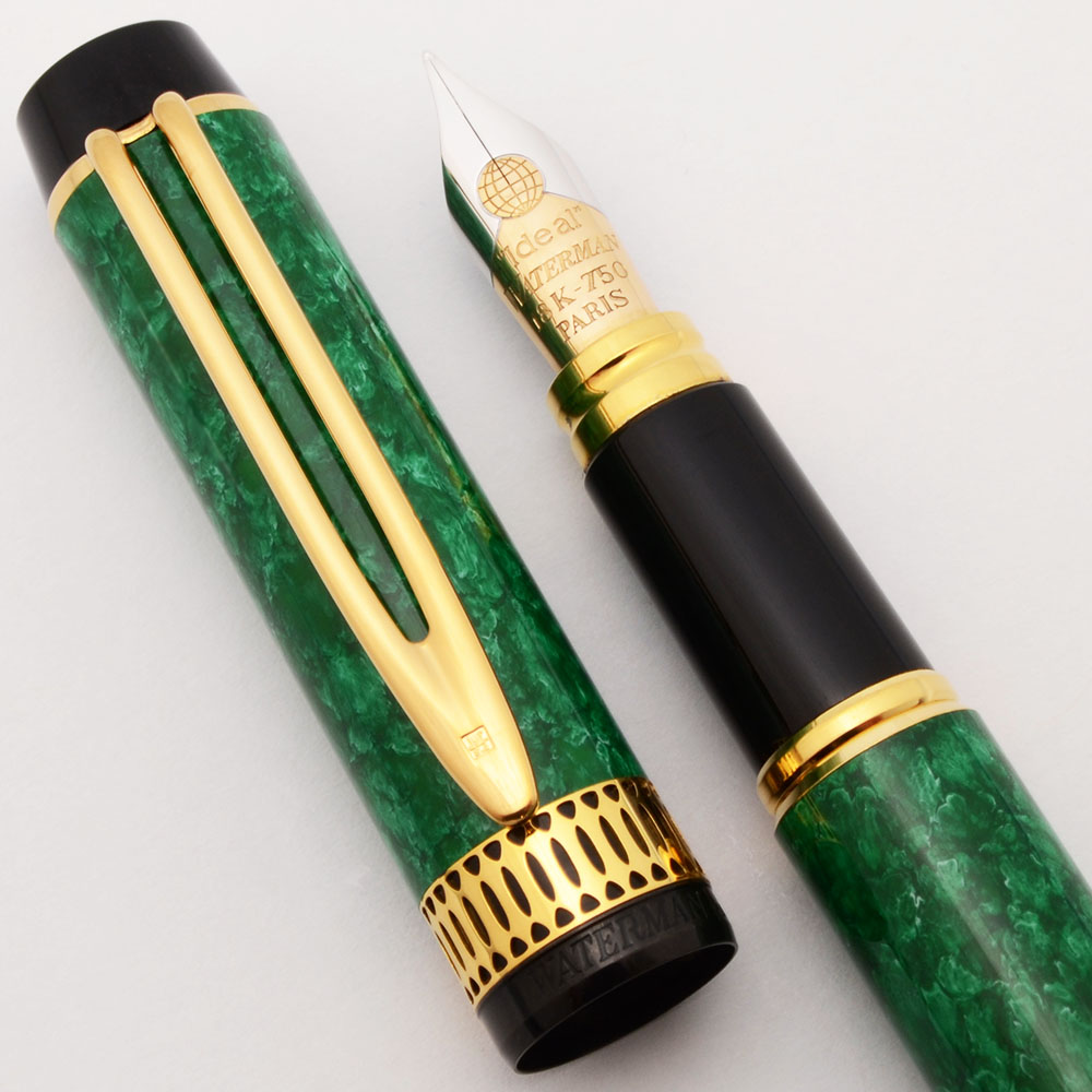 Waterman Patrician Fountain Pen (1990's) - Jade Green, Fine 18K Nib ...