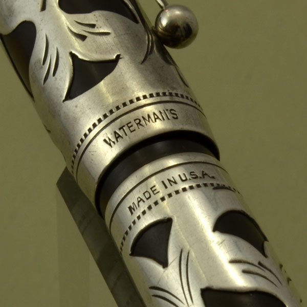 Waterman 452 Sterling Filigree Overlay Pattern - Fine Full Flex NY Nib ...