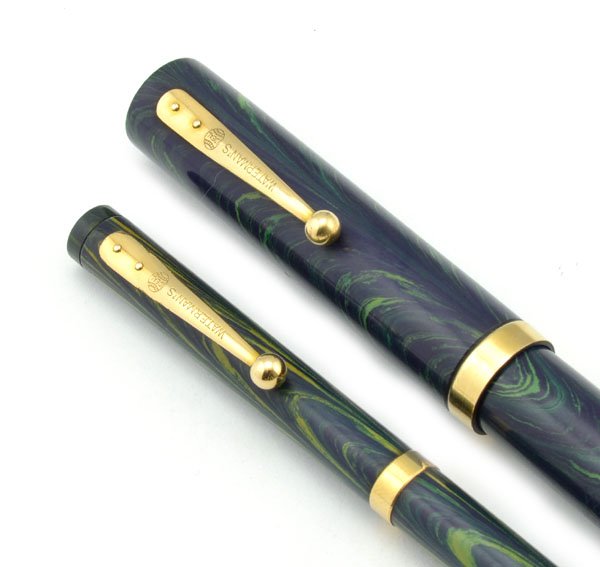 Waterman 94 Fountain Pen Set - Blue Ripple, Flexible "Red" Nib ...