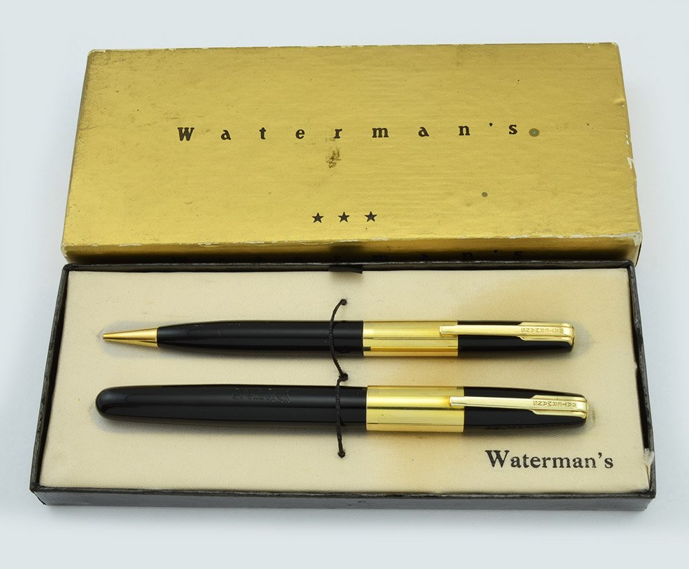 Waterman Taperite Citation Fountain Pen Set - Black, Fine (Near Mint in ...