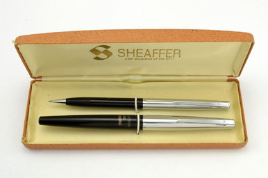 Sheaffer Stylist 202 Fountain Pen Set - Black, Chrome Trim, Medium ...