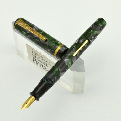 Burnham Model 47 Fountain Pen - UK, 1940s, Green-Grey-Black, Medium ...