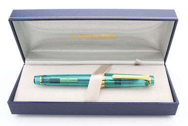 Sailor Pro Gear Wancher Fountain Pen - Aqua Blue w Gold Trim, 21k EF ...