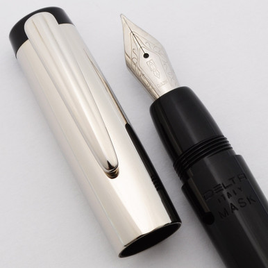 Delta Mask Collection Fountain Pen (Late 2000s) - Black w Palladium Cap ...