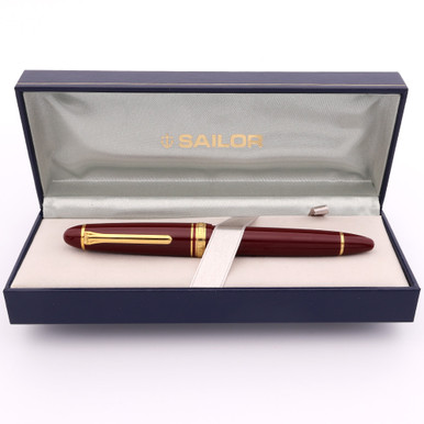 Sailor 1911L Fountain Pen - Large Size, Maroon w Gold Trim, Fine 21k ...