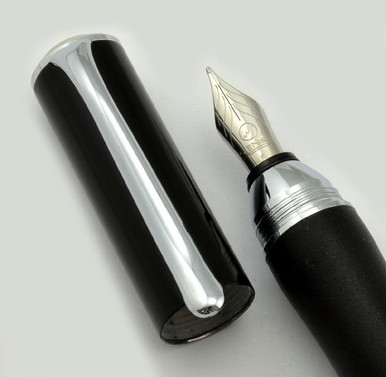Sensa Meridian Fountain Pen - Carbon Black, Cushioned Grip, Fine ...