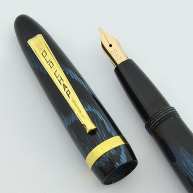 Stylochap Old Chap Fountain Pen - 1930s, French, Blue Black Striped ...