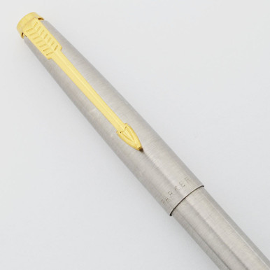 Parker 45 Flighter Deluxe Ballpoint Pen - Brushed Steel, GP Trim ...