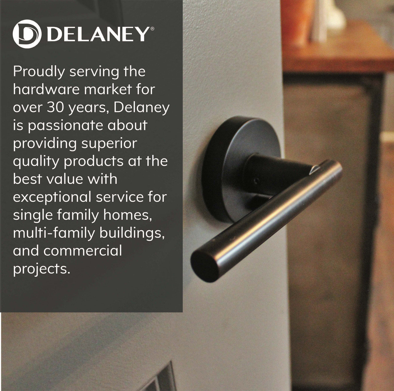 Tulina Entry Leverset with Square Trim, Black (US19) - Delaney Hardware