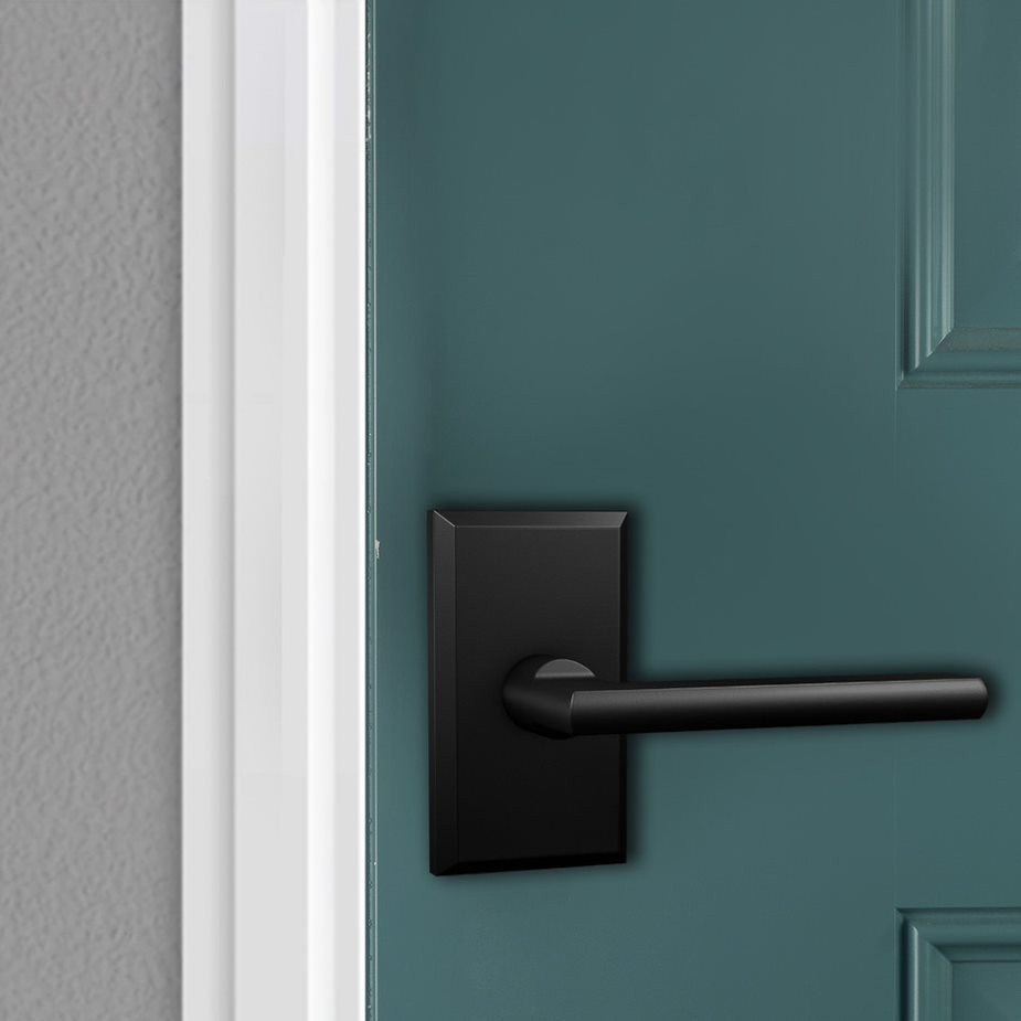 Charlotte with Rectangle Trim Passage Leverset - Delaney Hardware