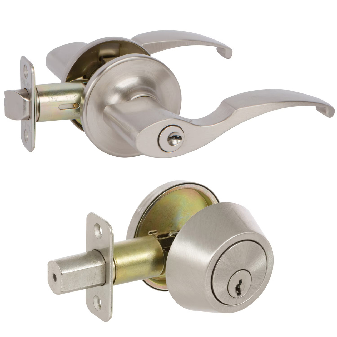 Kendall Entry Leverset with Deadbolt Combo, Satin Nickel (US15 ...