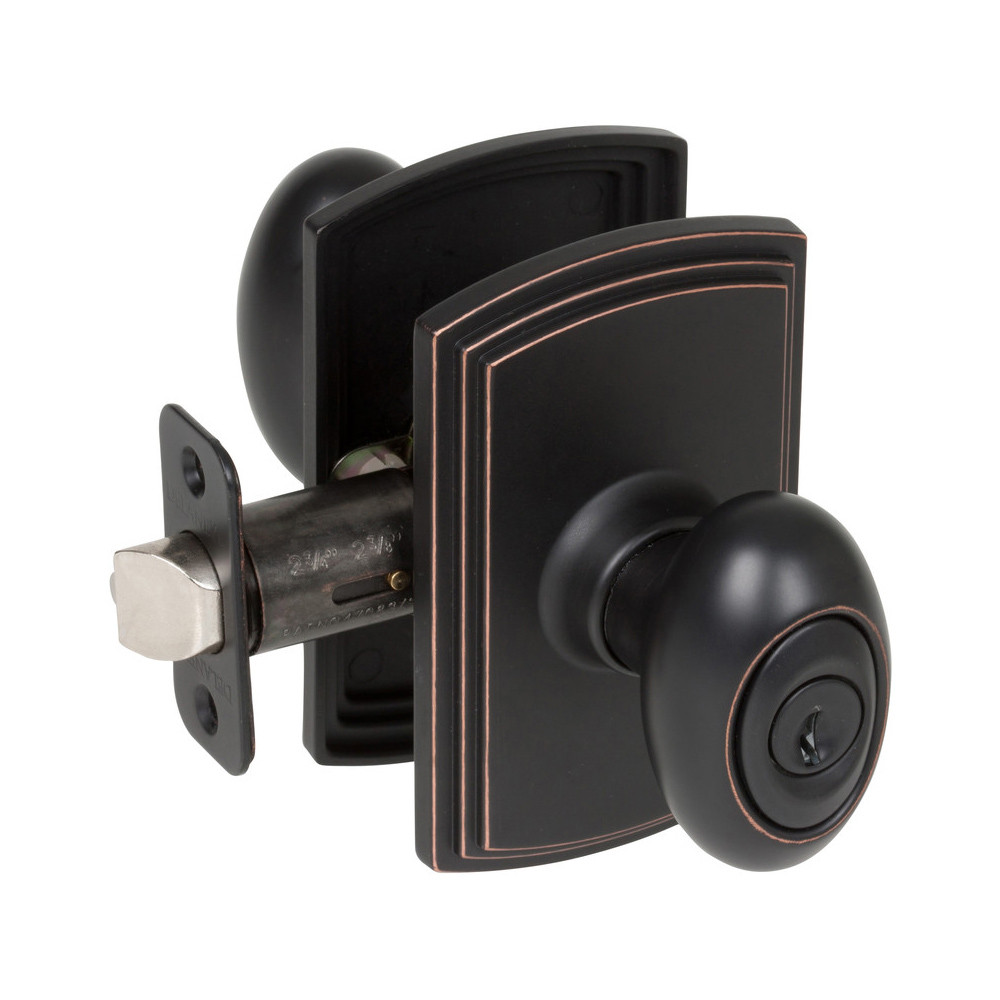 Canova Entry Knobset, Oil-Rubbed Bronze Edged (US10BE) - Delaney Hardware