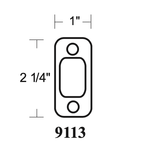 1" x 2-1/4" Deadbolt Strike - Style 9113 - Delaney Hardware