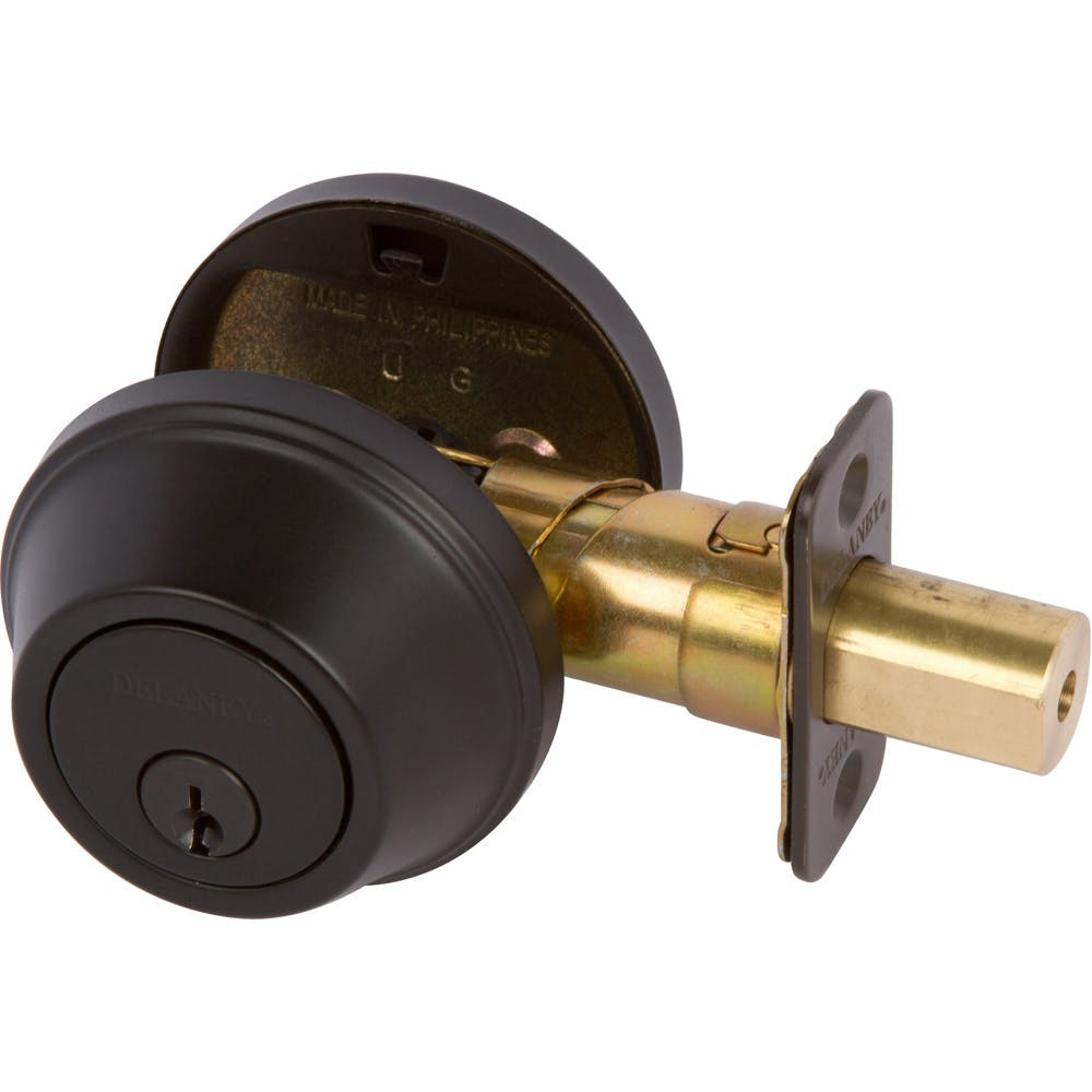 Traditional Single Cylinder Deadbolt, Stainless Steel (US32D) - Delaney ...