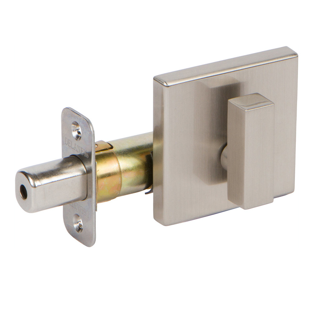 Contemporary Square Deadbolt, Black (US19) - Delaney Hardware