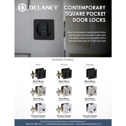 Contemporary Square Privacy Pocket Door Lock