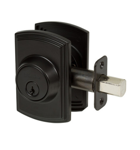 Single Cylinder Deadbolt Square, Black (US19) - Delaney Hardware