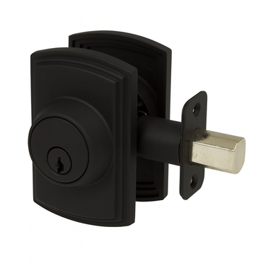 Single Cylinder Deadbolt Square, Black (US19) - Delaney Hardware