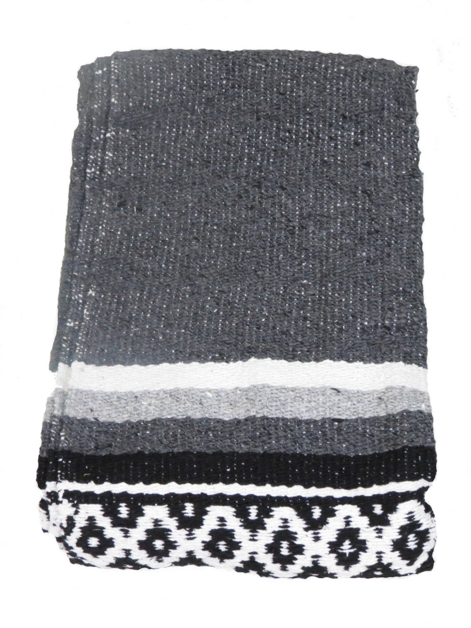 Mexican Extra Long Heavy Blanket 90"x62" (Dark Grey)