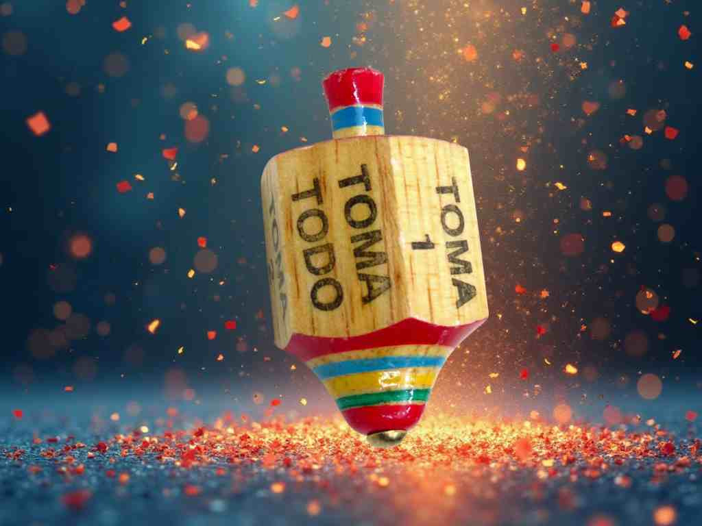 Handcrafted Mexican Toma Todo Party Game Wood Pirinola Spinning Top