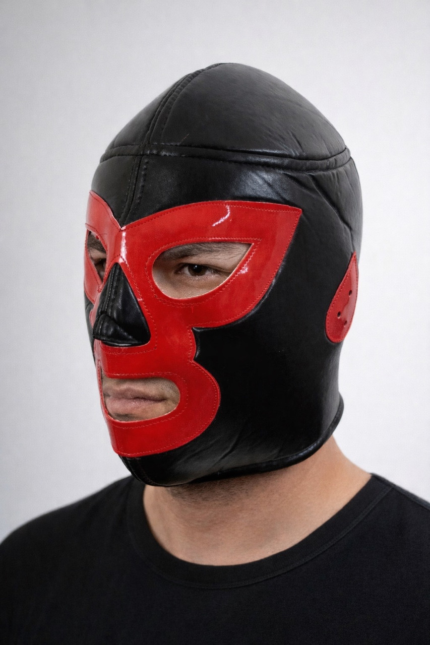 Mexican Luchador Wrestling Mask Nacho - Black and Red - Pro Fit Unisex ...