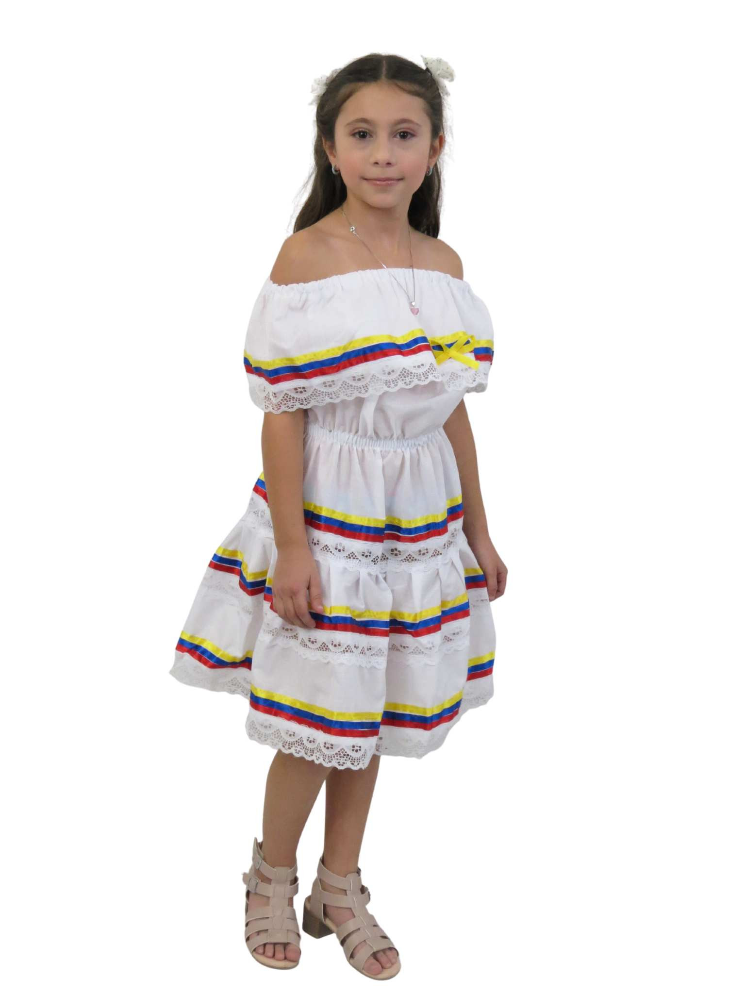 Ethnic Ribbons Dress Red, Blue and White Cuban, Domincan, Puerto Rican ...