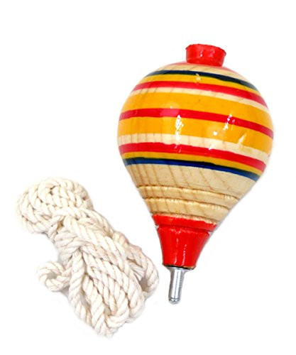 Mexican Trompo Spinning Top - Traditional Wooden Toy | Classic Mexican Play