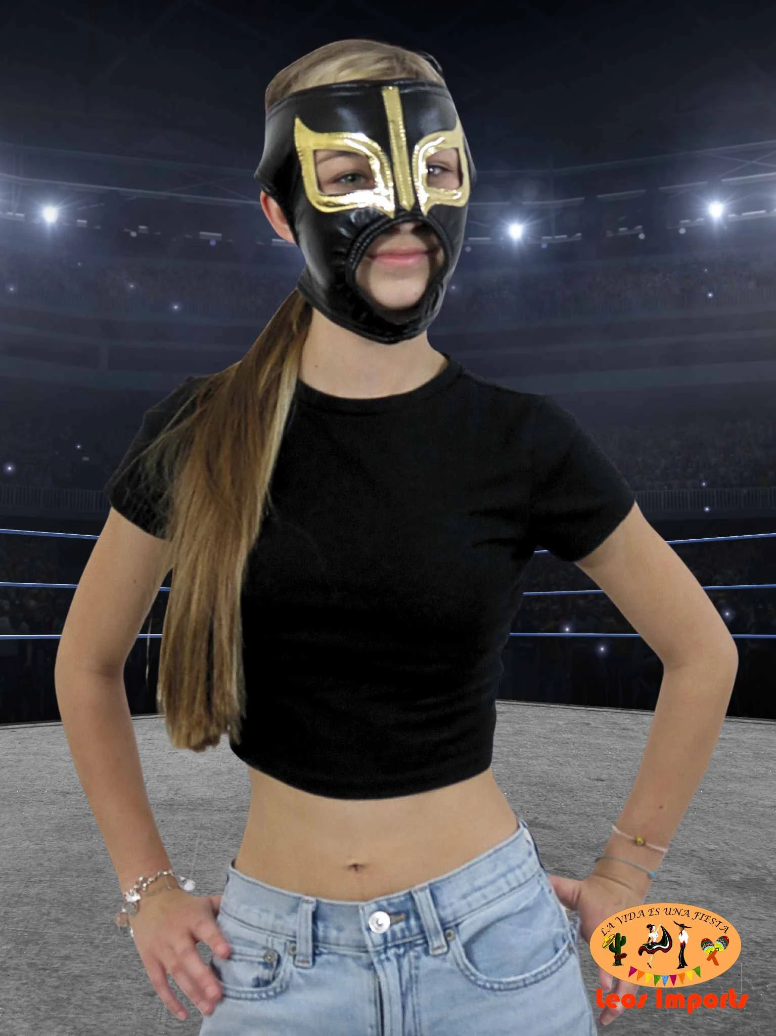Female Lucha Libre Mexican Wrestling Mask Black 22
