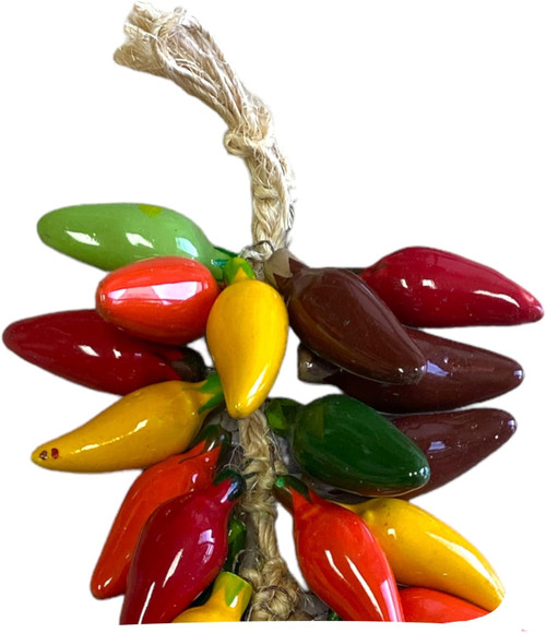 Handpainted Southwest Style Ceramic Chilies Ristras Multicolored ...