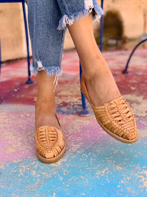 Authentic Mexican Girls Women's Closed Toe Huarache, Made in Mexico ...