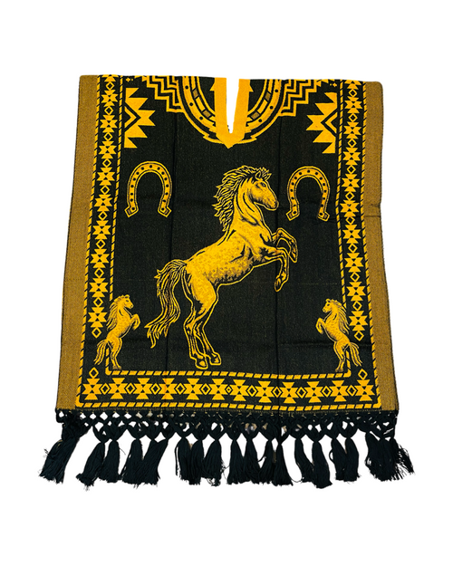 Soft Mexican Poncho - Horses Design Unisex - Shop Now