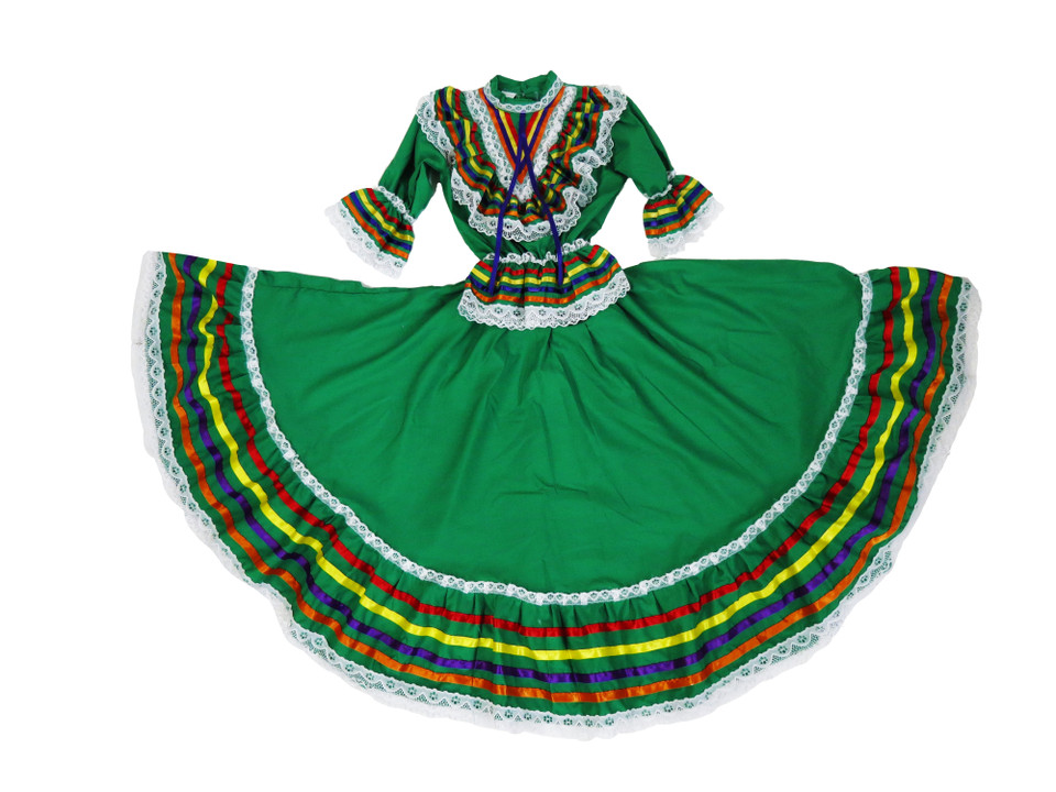 Women Mexican Folklorico Dress Vestido Jalisco