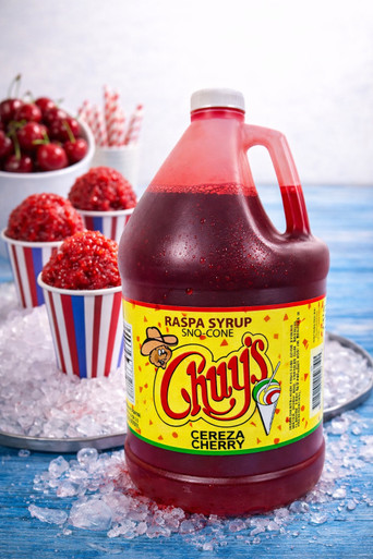 Cherry Sno Cone Syrup 1 Galon 128 Ounce Raspa Cereza Flavor Chuy's