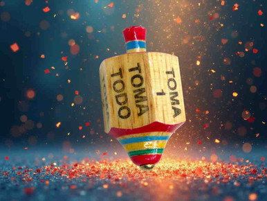 Handcrafted Mexican Toma Todo Party Game Wood Pirinola Spinning Top
