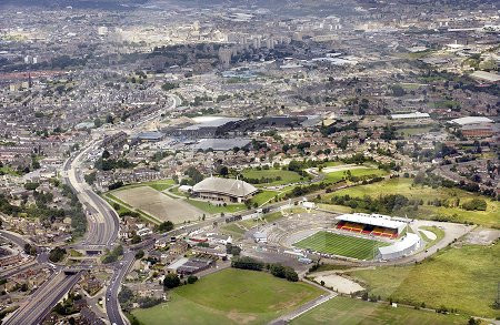 3736633-Aerial view showing Odsal and Gt Horton, Bowling in the ...