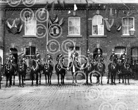 17287291-Blackburn police mounted section, pictured outside the fire ...