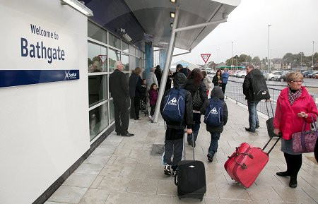 16245200-The opening monday of the new Bathgate railway station ...