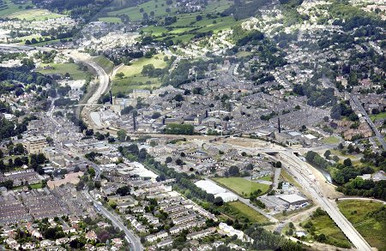 3736639-Aerial view of Bingley the new relief road and part of the Aire ...