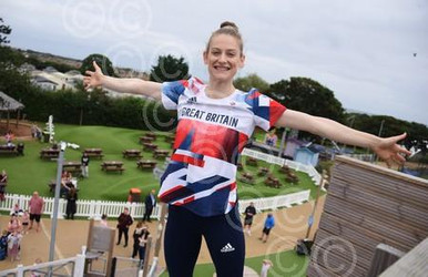 39103821-Olympic medallist Bryony Page at the top of the One Big Jump ...