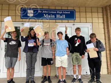 39081690-Students at Sir John Leman celebrating their GCSE results ...