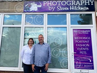 39044220-Nikki French and Steve Hitchman, outside the shop space which ...