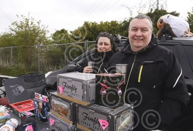 39411339-Zara and Dave at the Arminghall car boot sale, one of the ...
