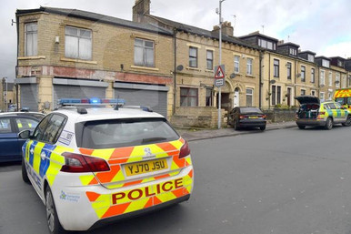 39684208-Police and Ambulance staff attend the scene where an Audi A3 ...
