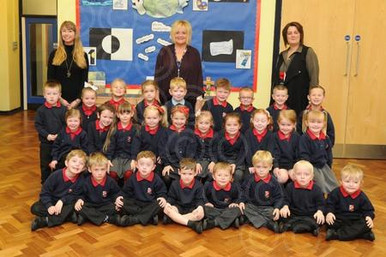34162818-Reception class 2016 St Chads . Staff from left, Jane Hough ...