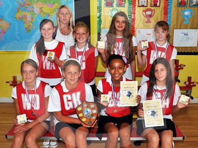 15469783-Sedgemoor school sports teams NetBall Team Front, Emily, Lucie ...